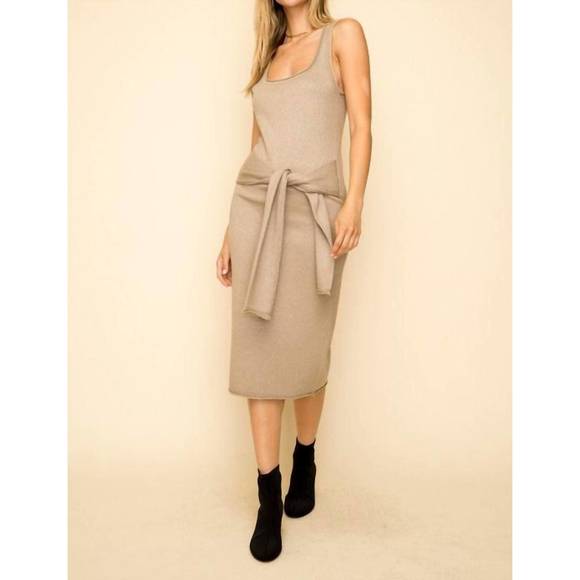 Hem & Thread | Dresses | New Hem Thread Tie Waist Knit Midi Dress In ...